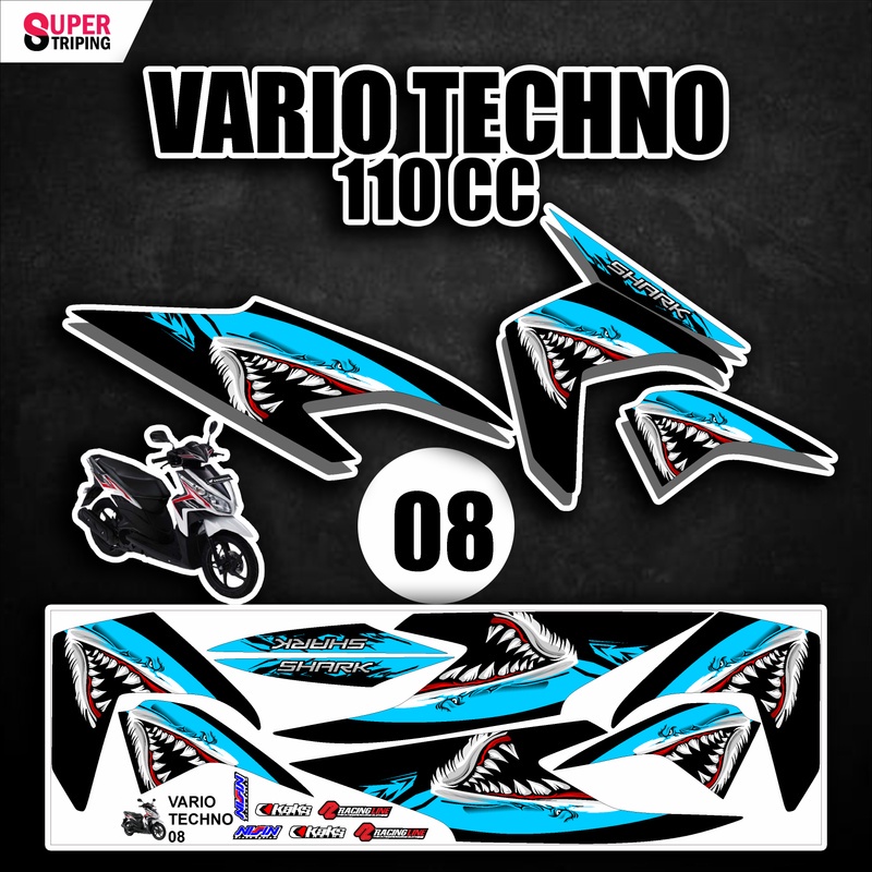 Jual STICKER VARIO TECHNO 110 Varian 08 - Desain Striping List Lis ...