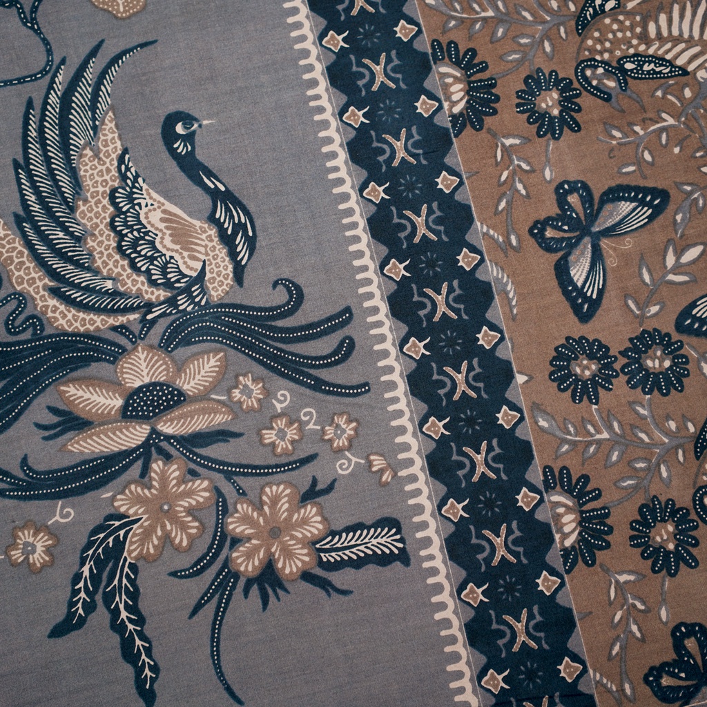 Jual KAIN BATIK PREMIUM Bahan Katun Motif Kupu Kupu Two Tone Pagi Sore ...