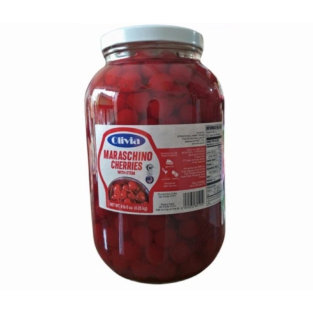 Jual cherry tangkai merah maraschino 4,25 kg/maraschino cherries stem ...