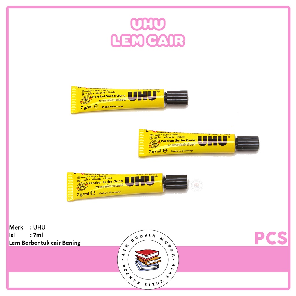 Jual UHU - Lem Cair Purpose Adhesive 7ml - Glue Liquid - Pcs | Shopee ...