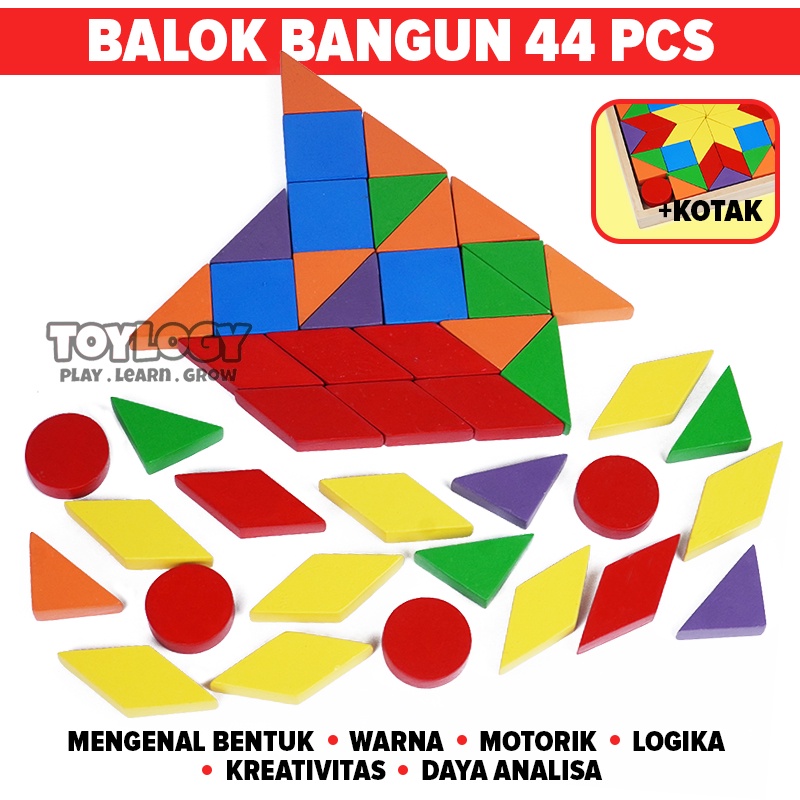 Jual Mainan Kayu Edukasi Anak City Block Tangram Puzzle Game Balok ...