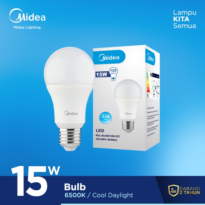 Jual Lampu Bulb Led Midea 15 Watt Putih 6500K–Cool Day Light-Fitting E27 | Shopee Indonesia
