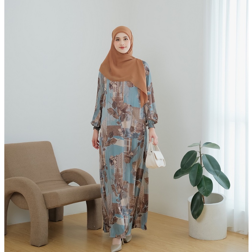 Jual Le Khari Feby Dress Bahan Premium Brown Silk Gamis Busui Gamis ...