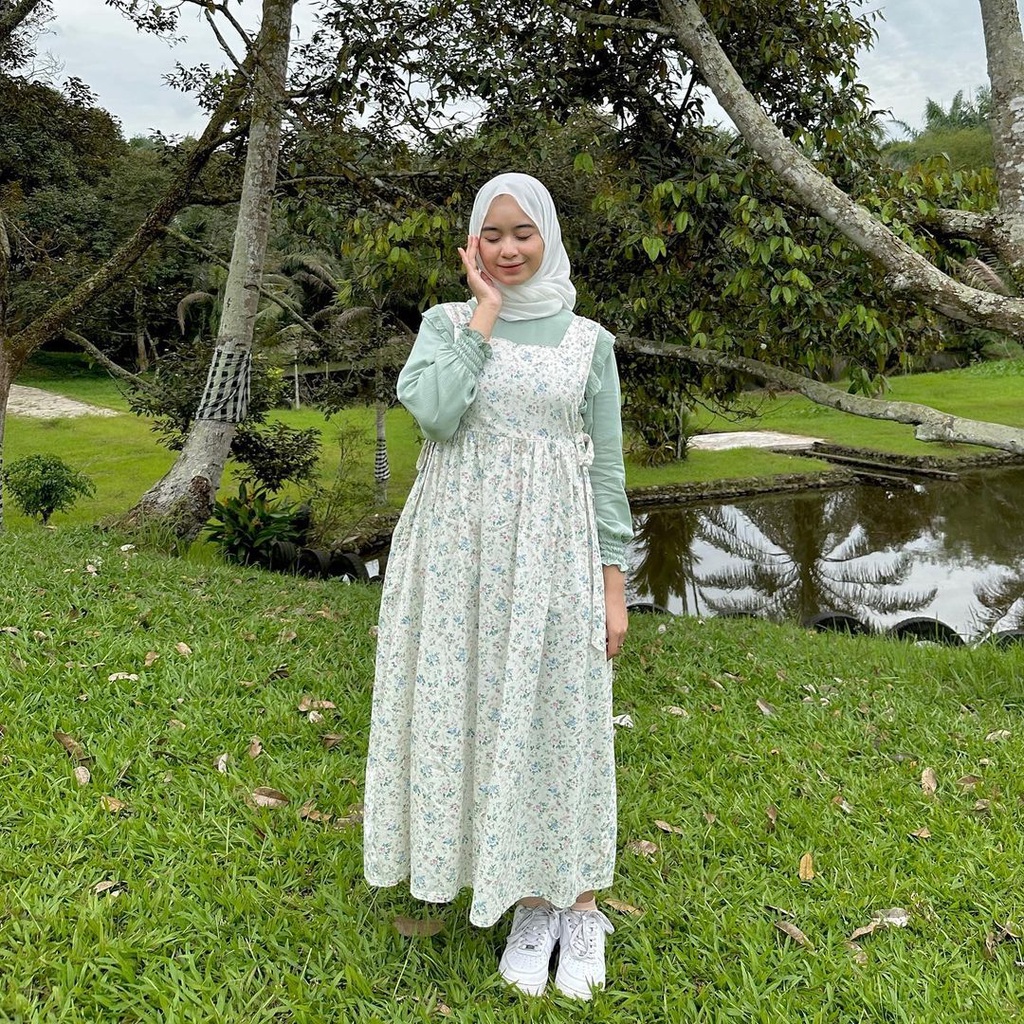 Jual Himari Dress Midi Tunik Vintage Korean Style - Haraskirt ...