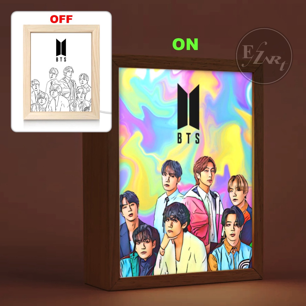 Jual Edisi BTS Army - Light Painting Art Frame Bingkai Lukisan Menyala ...