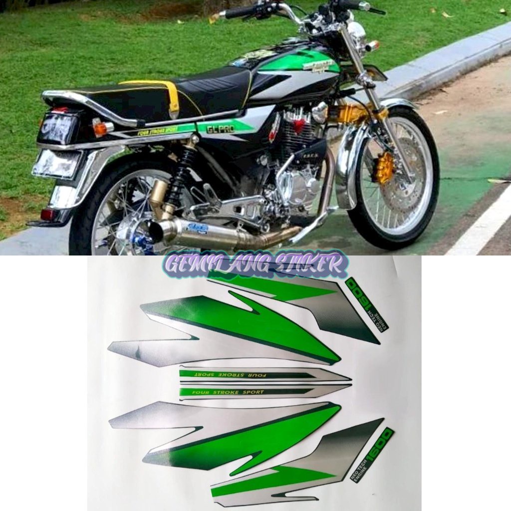 Jual Striping Decal Polet Sticker honda gl pro glpro 1996 1997 hitam ...