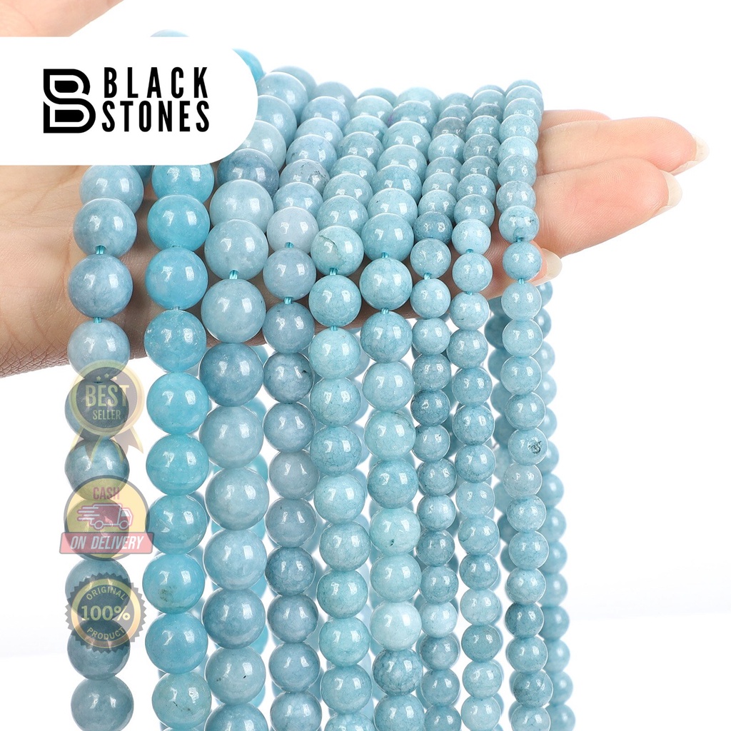 Jual Manik-manik Batu Alam bahan Gelang Bracelet 6mm asli blackstones ...