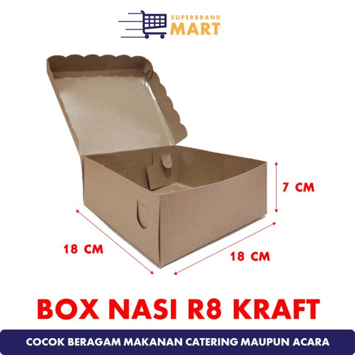 Jual Paper Lunch Box Kraft Full Laminasi Kotak Nasi Dus Nasi 18x18x7cm ...