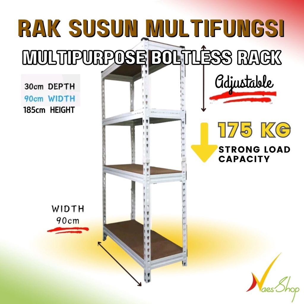 Jual Rak Besi Susun 30x90 / tinggi 185cm / adjustable | Shopee Indonesia