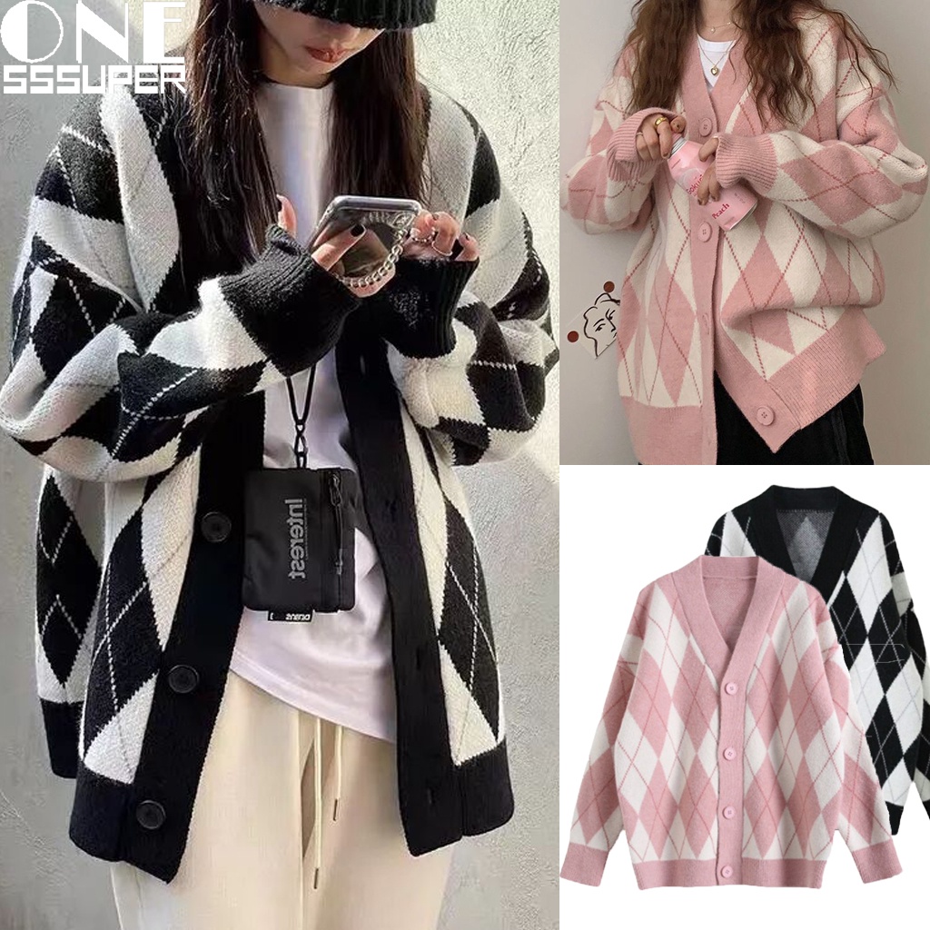 Jual Sweater Rajutan Lengan Panjang Kardigan Bertekstur Belah Ketupa ...