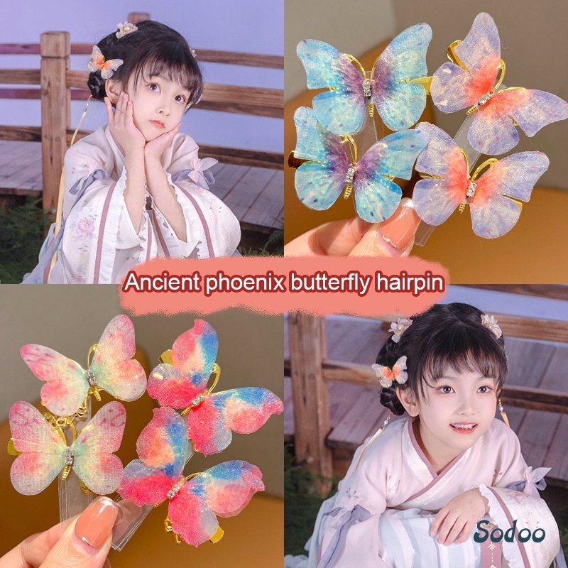 Jual Jepit Rambut Gaya Cina Hanfu Aksesori Rambut Kupu-kupu Manis Poni ...