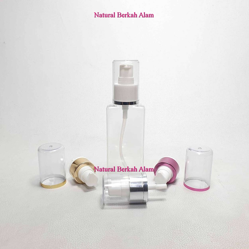 Jual Botol Plastik 100 ml Lengkung Natural Tutup Pump Treatment / Botol ...