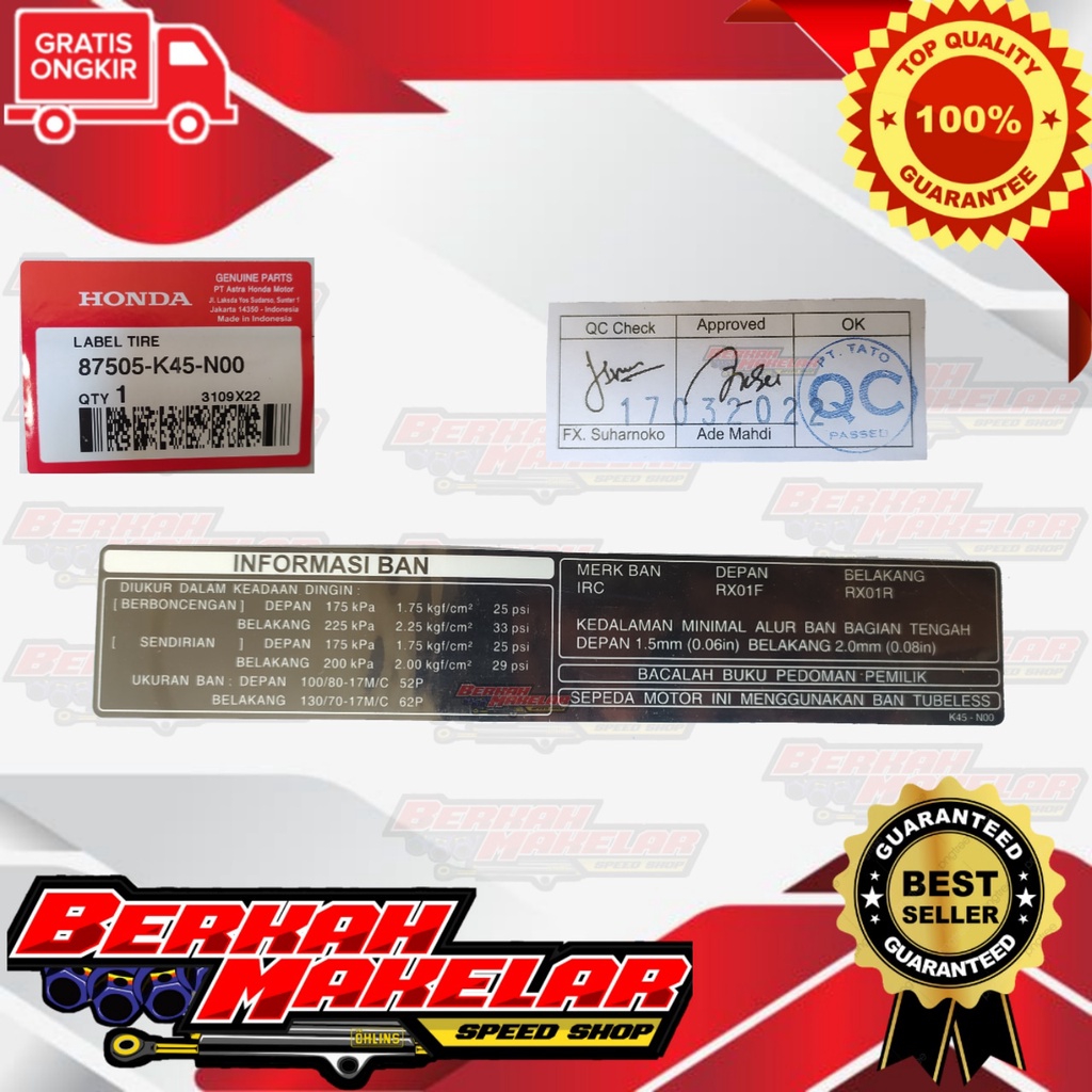 Jual Stiker Label Arm Honda ORIGINAL | Shopee Indonesia