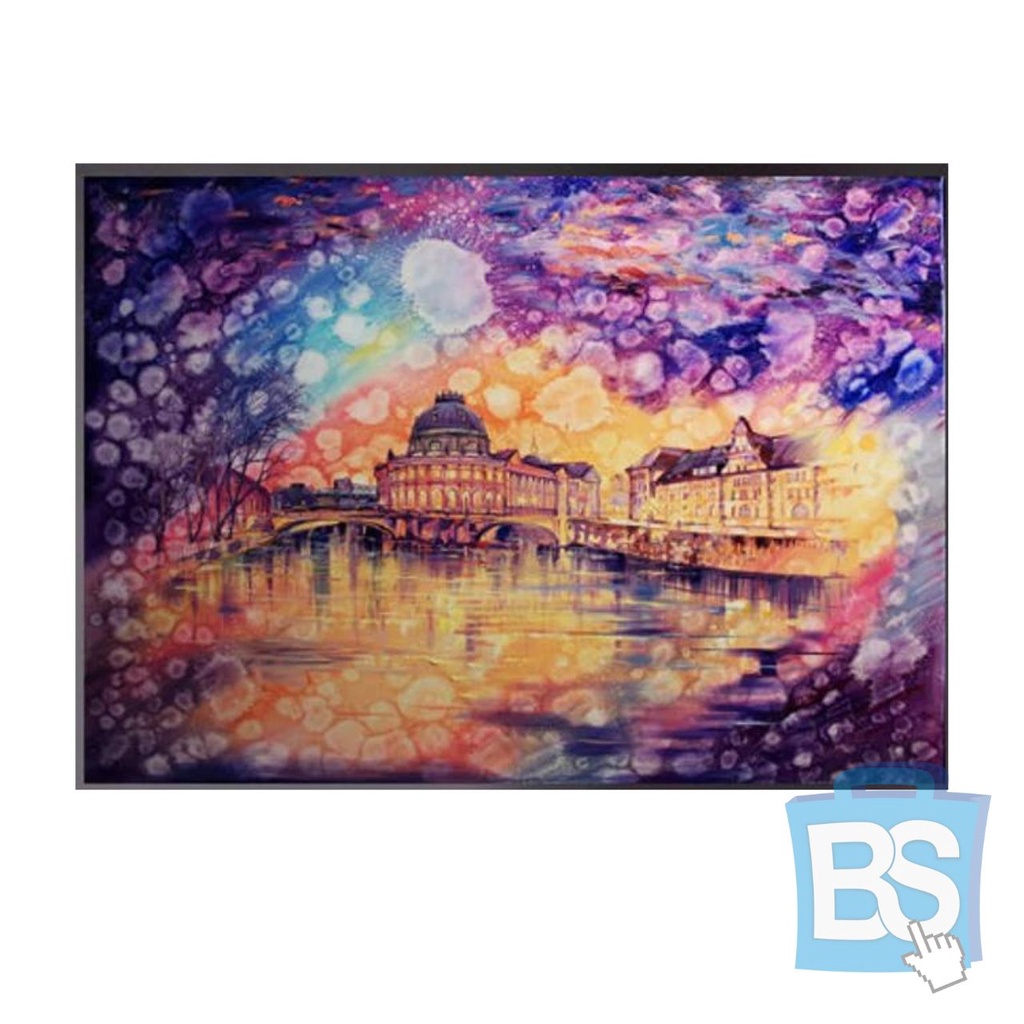 Jual LUKISAN ABSTRAK 100% LANDMARK KOTA GERMAN DAN DANAU PERLENGKAPAN ...