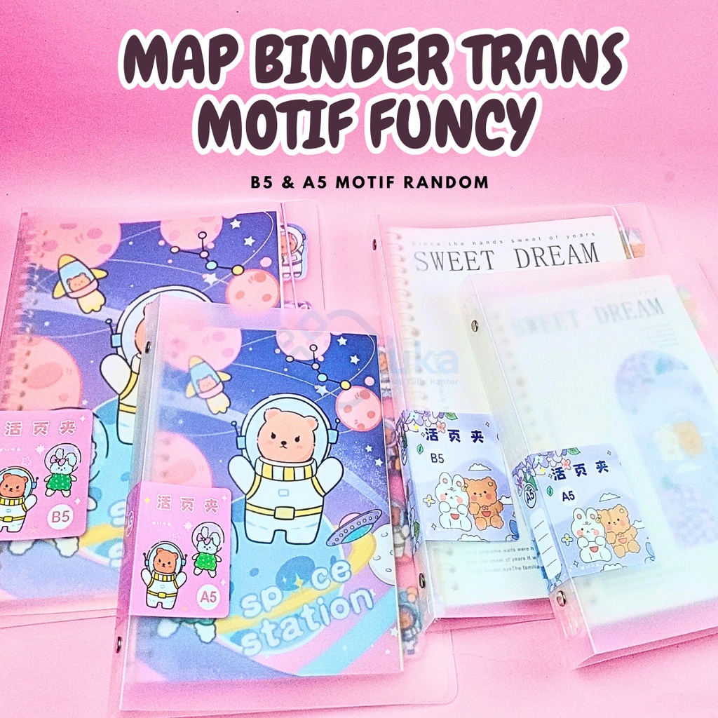 Jual Map Binder Note B5 & A5 Transparan Motif Funcy | Shopee Indonesia