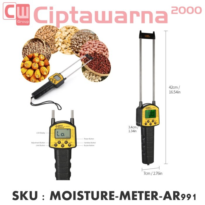 Jual Digital Grain Moisture Meter Pengukur Kadar Air Biji Bijian AR991 ...