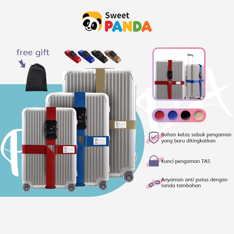 Jual SweetPanda Tsa Lock Tali Koper Silang Ganda Tali Sabuk Koper Strap ...
