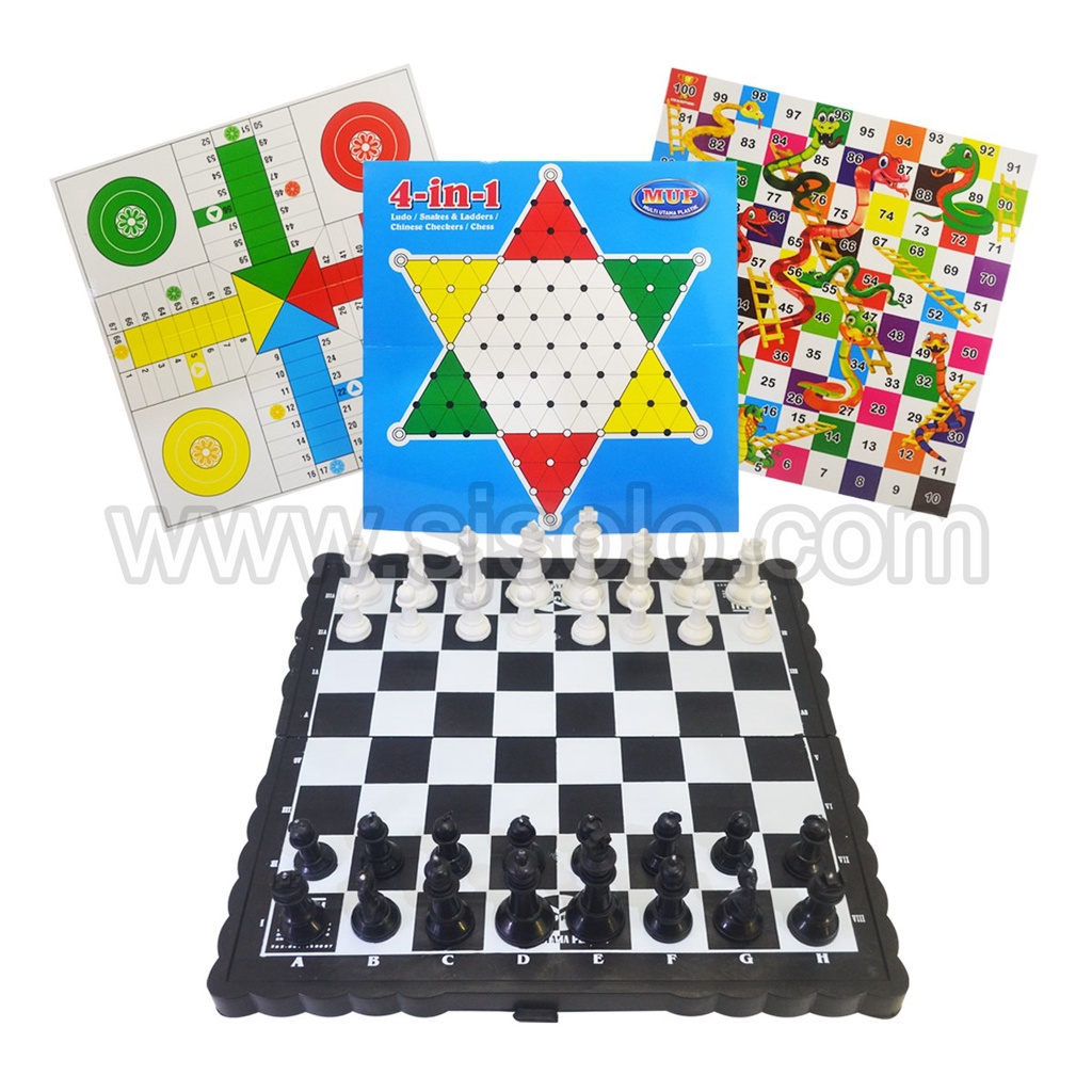 Jual CATUR MUP Board Game 4in1 UB 3in1 Ludo 4IN1 Besar/Kecil Ular ...