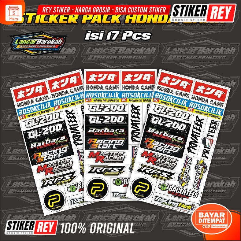 Jual STICKER PACK HONDA GANK, ROSOK CILIK, GL 200, PRIVATEER, BARBARA ...