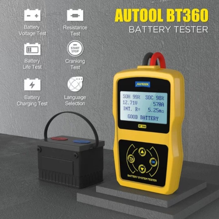Jual AUTOOL TESTER AKI BATERAI BT360 12V DIGITAL ANALYZER VOLTMETER ...