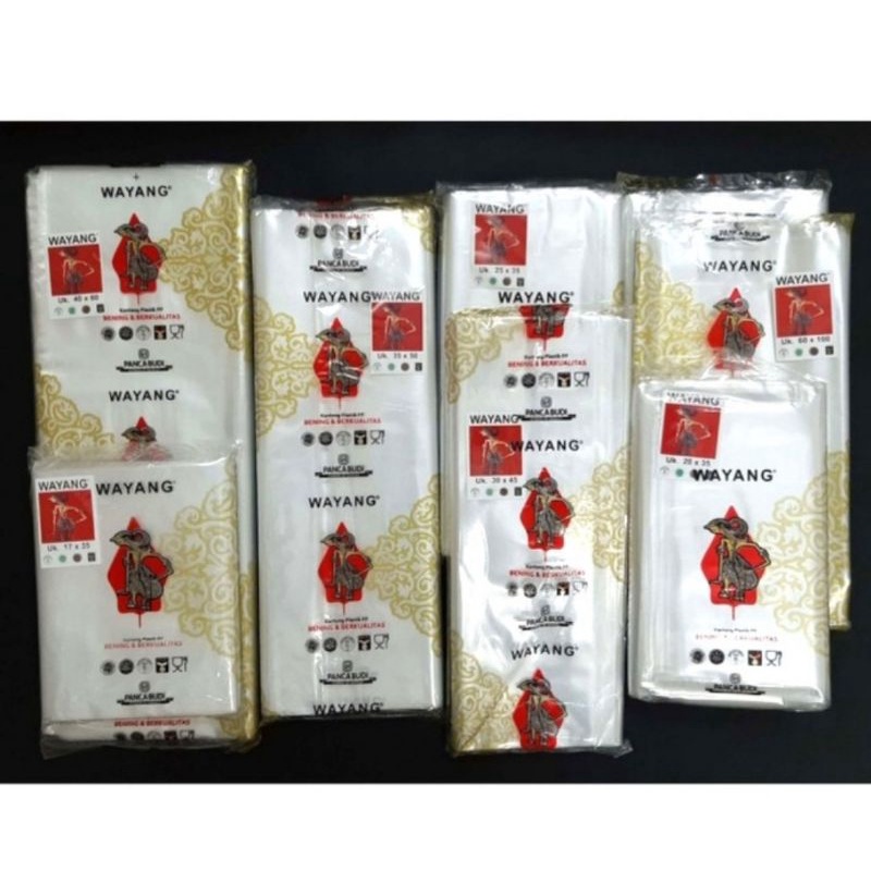 Jual Plastik PP WAYANG |Berat 250gr|8x12, 8x15, 9x12, 9x15, 9x18, 9x20 ...