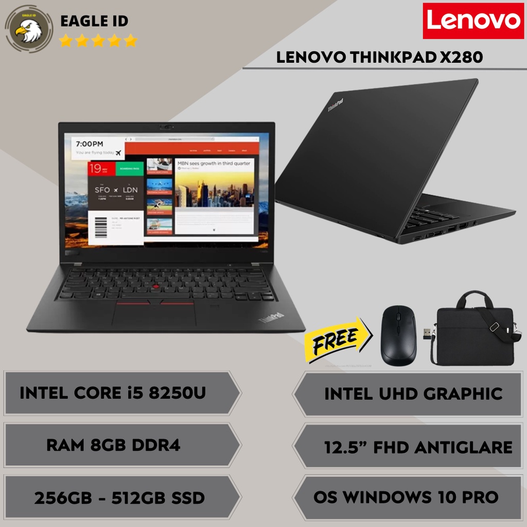 Jual LENOVO THINKPAD X280 i5 GEN 8 RAM 8GB SSD TOUCHSCREEN WINDOWS 10 ...