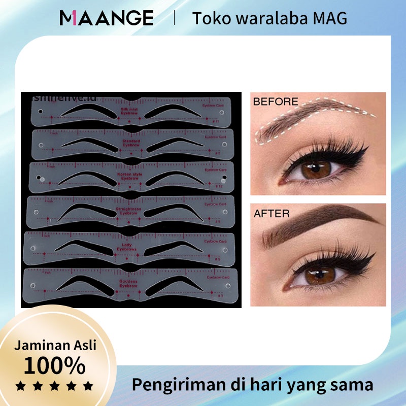 Jual MAANGE Eyebrow Stiker Stamp Alis Tato Alis Silikon Template 12Pcs ...