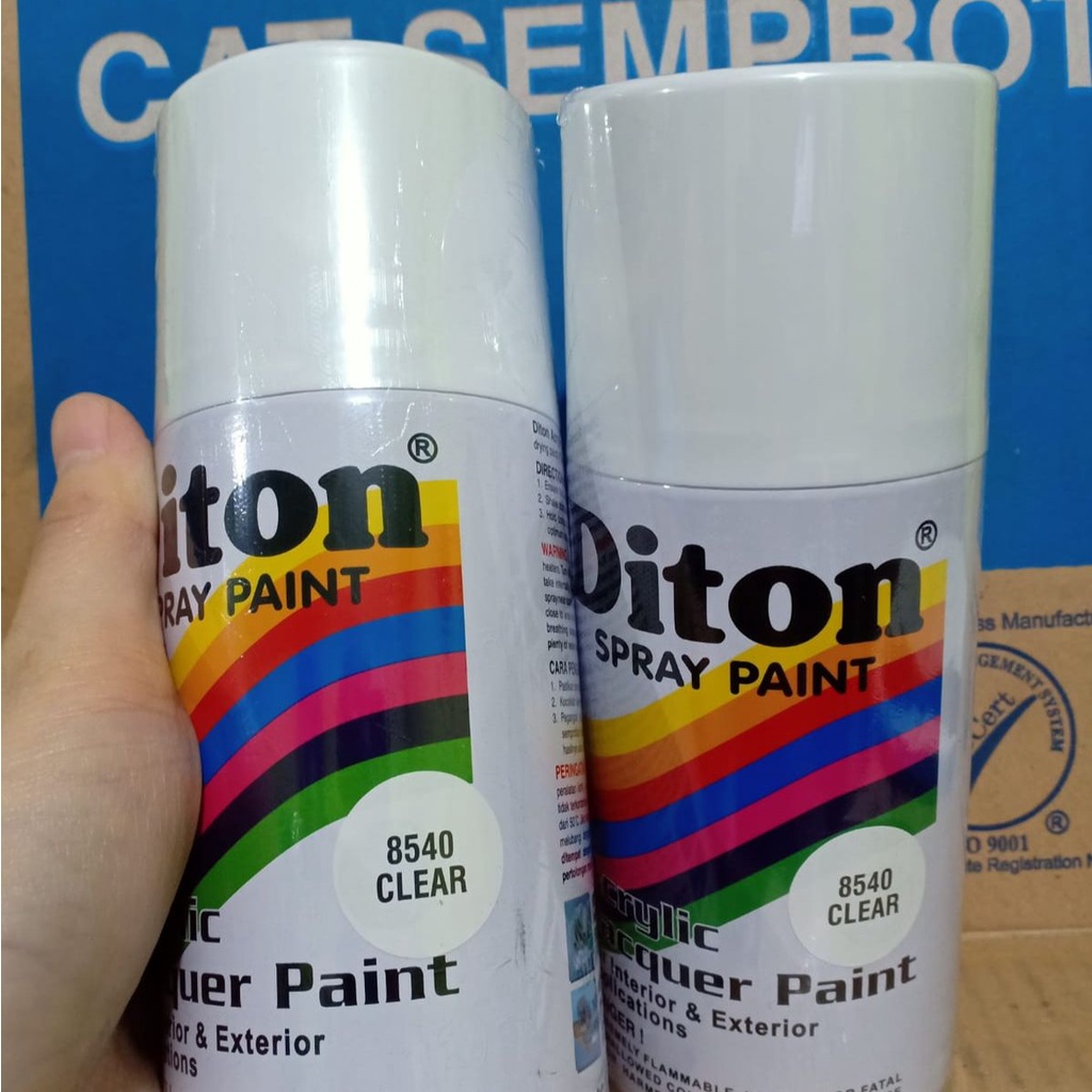 Jual SOLID COLOURS DITON Spray Paint Acrylic Lacquer Paint Pilox Pilok Cat Semprot - 8540 CLEAR ...