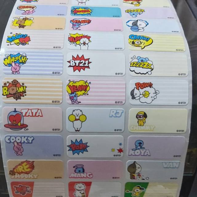 Jual Lalala Label Sticker Bts Korea Stiker Buku Tempelan Nama Free ...