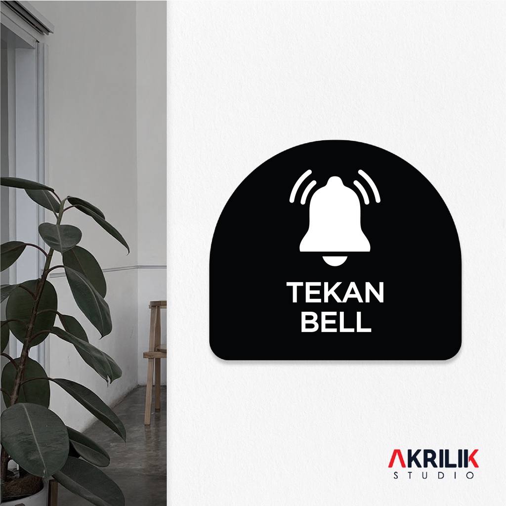 Jual Sign Board Akrilik Tekan Bell Papan Acrylic Signage Tempel Dinding ...