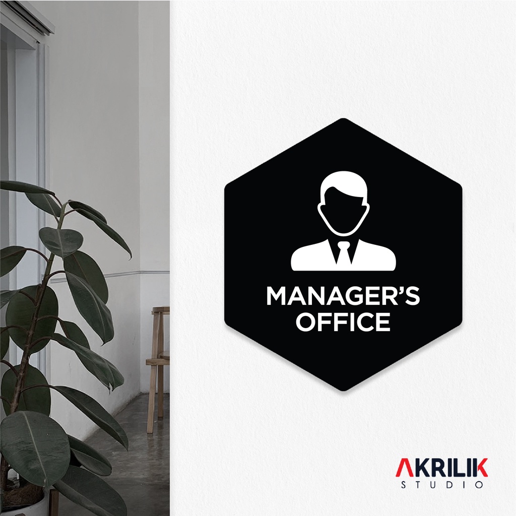 Jual Sign Board Akrilik Manager's Office Papan Acrylic Signage Tempel ...