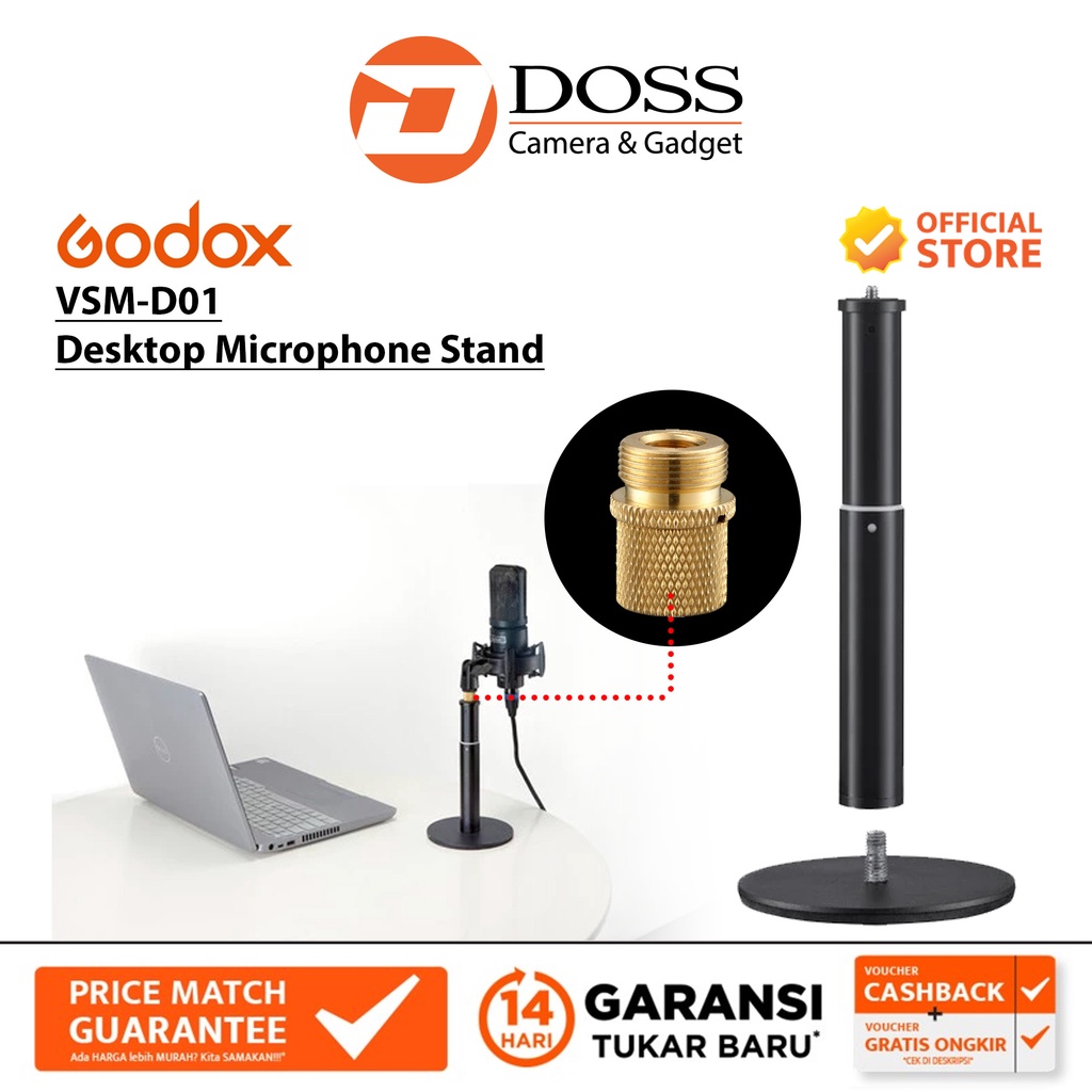 Jual Godox VSM-D01 Desktop Microphone Stand Godox VSMD01 | Shopee Indonesia