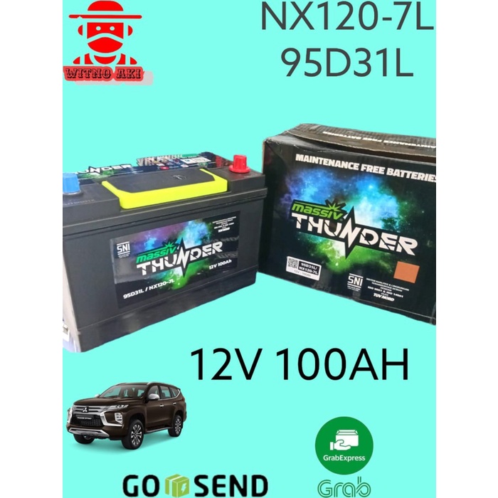 Jual AKI KERING PAJERO FORTUNER NX120-7L 95D31L 105D31L 12V 100AH MASSIV | Shopee Indonesia