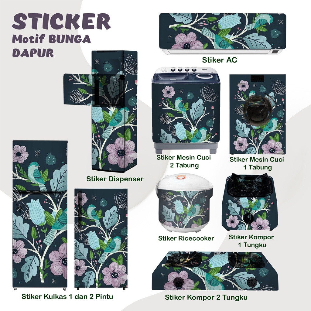 Jual Stiker kulkas kompor mesin cuci 1 2 pintu tabung mata Rice Cooker ...