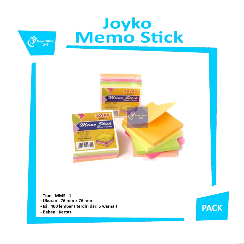 Jual JOYKO Memo Stick MMS-1 Catatan Tempel - Pack | Shopee Indonesia