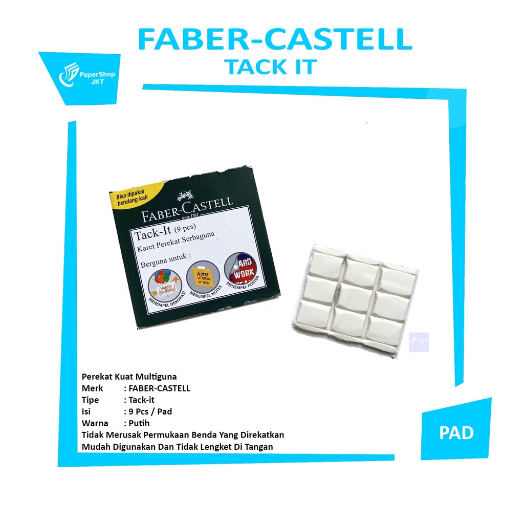 Jual FABER-CASTELL - Tack It Karet Perekat Multiguna 6gr - Pad | Shopee ...