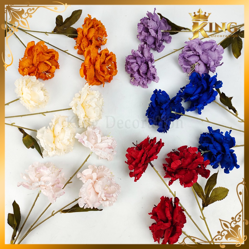 Jual Peony Rush Cabang 3 Bunga artificial Imitasi kain untuk Dekorasi ...