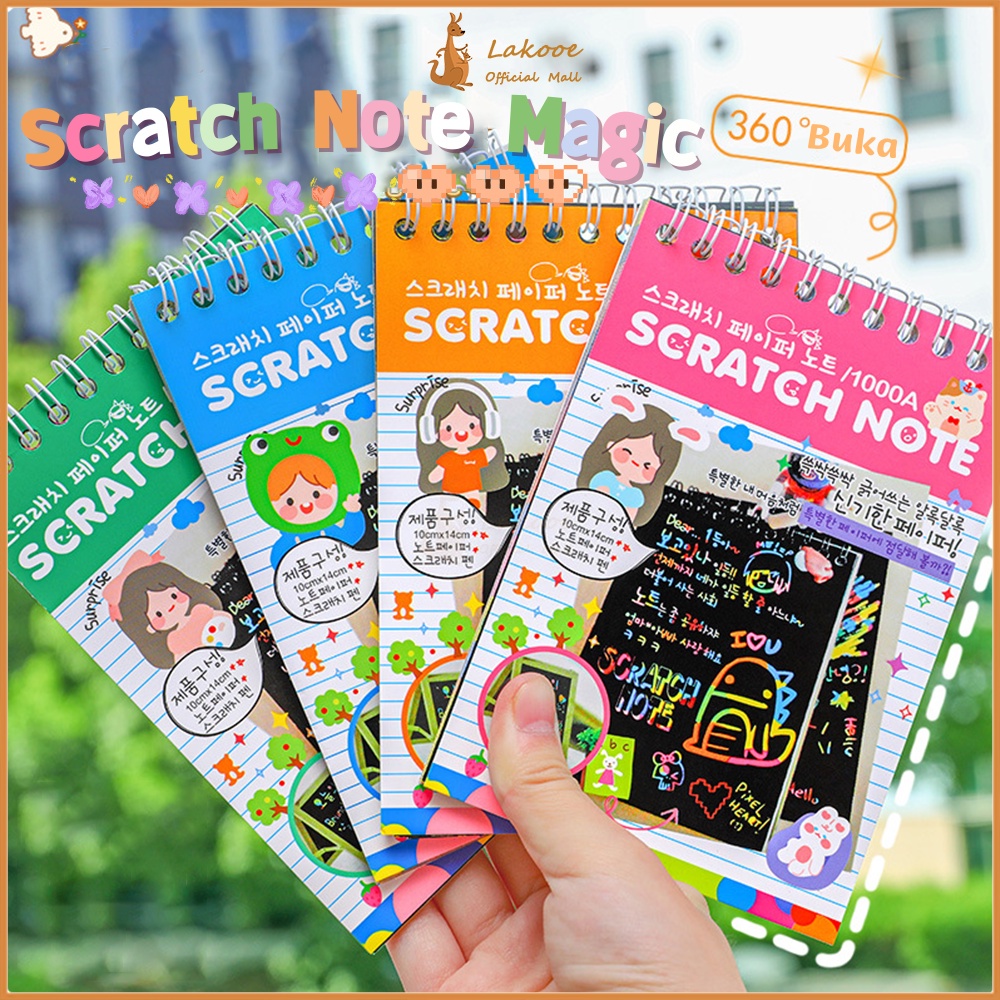 Jual Sratch note magic kecil Buku magic warna Rainbow scratch paper note | Shopee Indonesia