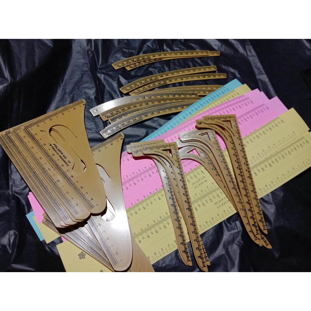 Jual paket penggaris mini isi 8 set \ penggaris siku 8 lengkung 8 ...