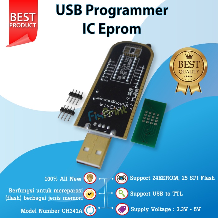Jual USB Programmer IC Eprom CH341A Module Flash Program BIOS Eeprom 24 25 Tools Flash Program ...