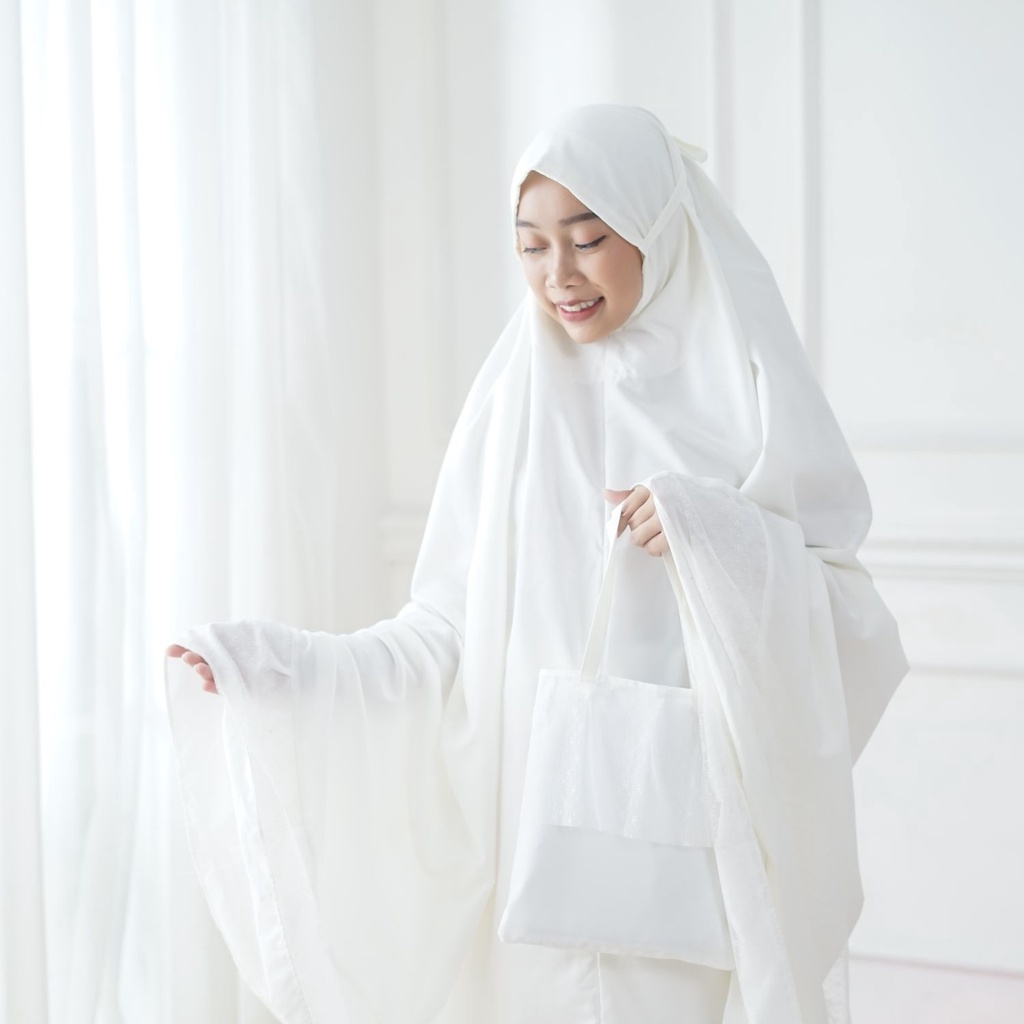 Jual Mukena Santri Gontor - Maryam Series Putih Putih / Mukena Polos ...