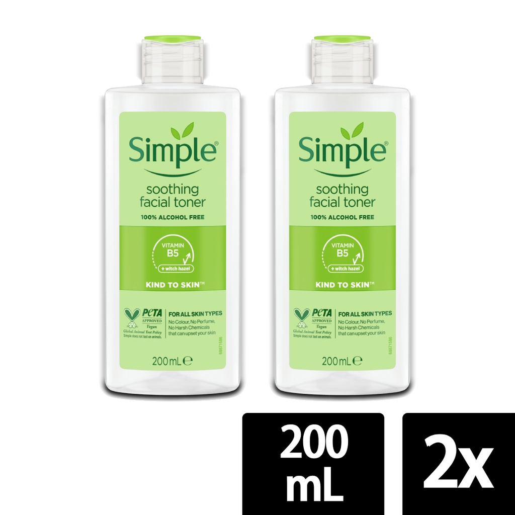 Jual Simple Soothing FACIAL TONER 200ml - Twinpack (2 x 200ml) - No ...