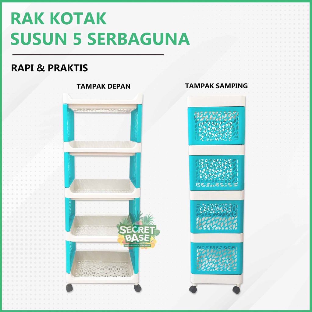 Jual RAK KOTAK 5 SUSUN + RODA - Rak Serbaguna / Rak Portable / Rak ...