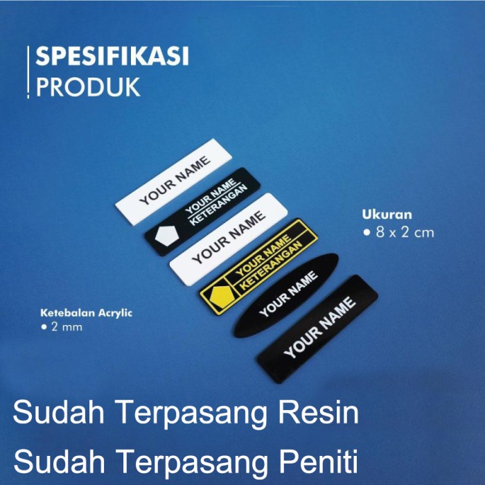 Jual Name Tag Akrilik Resin - Papan Nama Dada | Shopee Indonesia