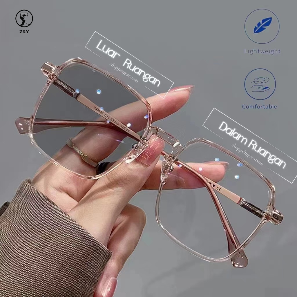 Jual Z&Y Frame kacamata photochromic wanita 8906 Kotak Lensa Blueray ...