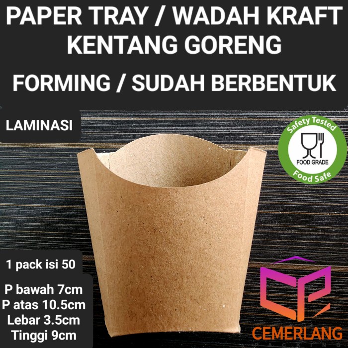 Jual Paper Box Tray Kraft French Fries Wadah Tempat Kentang Goreng MCD ...