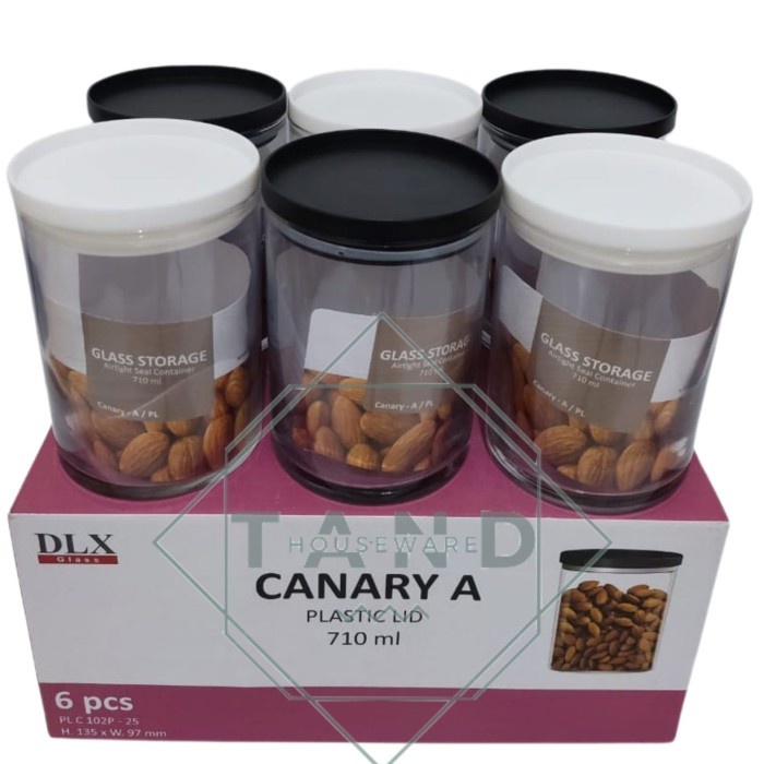 Jual TOPLES KACA BULAT KEDAP UDARA CANARY A 710ml (6PCS) | Shopee Indonesia