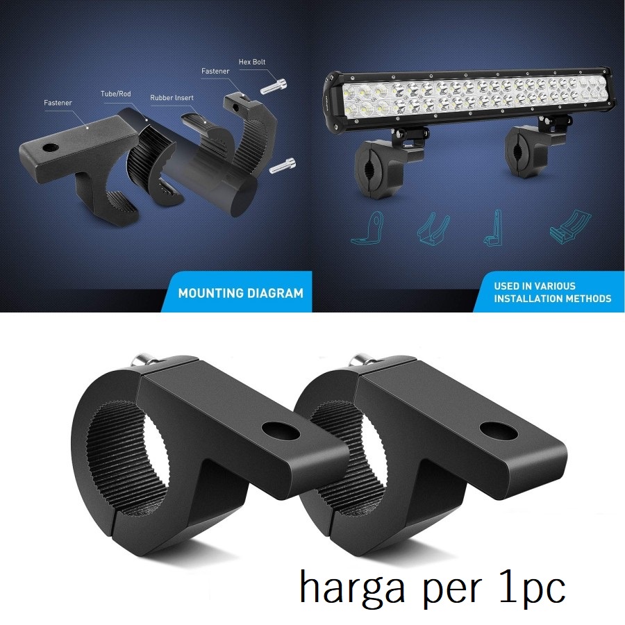 Jual Bracket Braket Breket Crashbar Jepit Lampu LED Bar Tembak Stang ...