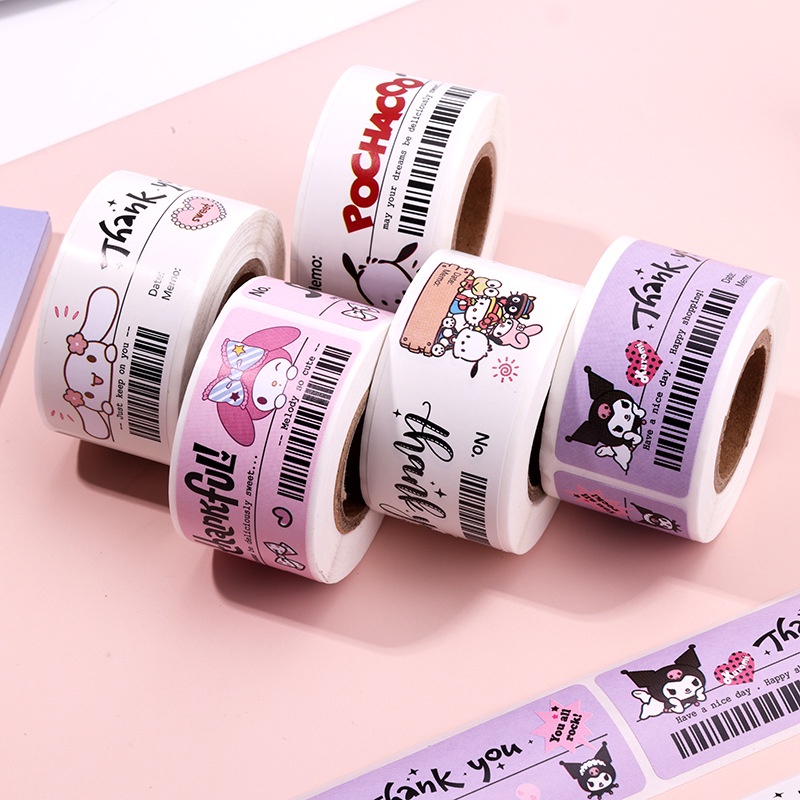 Jual (120PCS) LABEL STICKER MEMO ROLL SANRIO THANK YOU PANJANG / STIKER ...