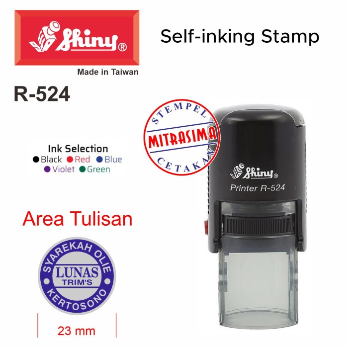 Jual Stempel Shiny R-524 ( Shiny bentuk bulat R524 Tipe R 524 ...